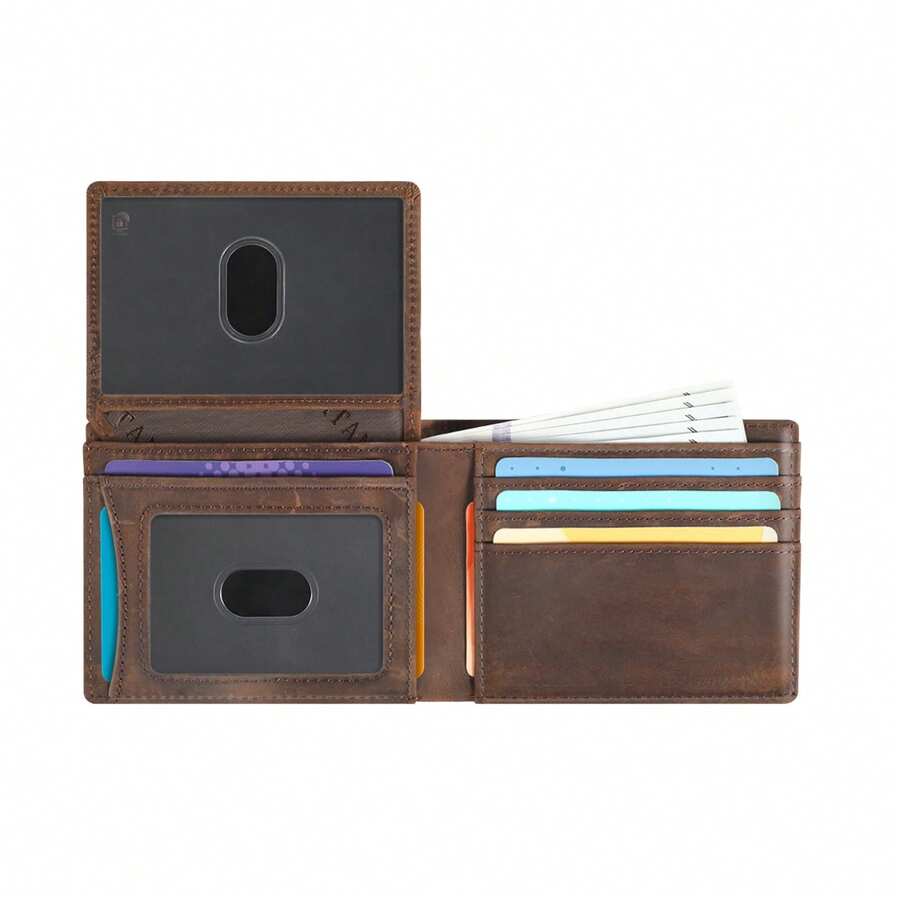 Vintage Men's Wallet | Distressed Crazy Horse Leather | Rich Dark Brown ...