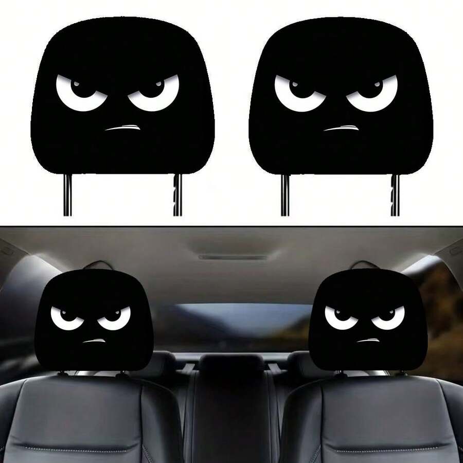 New Funny Eye Print Car Headrest Cover, Breathable Mesh Sunshade ...