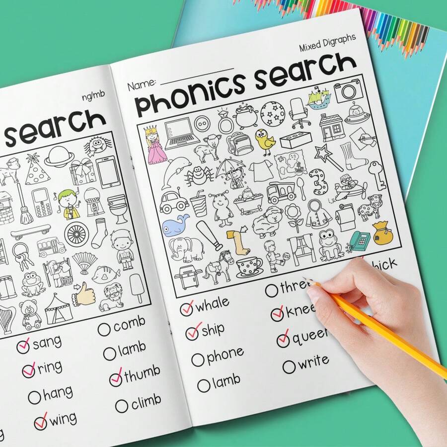 Phonics Search Workbook For Kids – Educational Early Learning Book For ...
