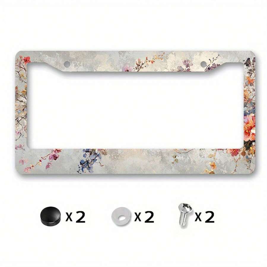 2D Metal License Plate Frame Cover Vibrant Abstract License Plate Frame ...