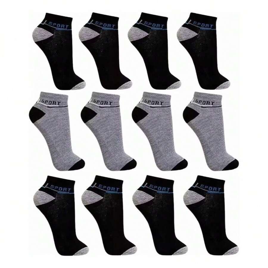 Set Of 12 Pairs Of Men's, Women's, And Unisex Short Ankle Socks ...