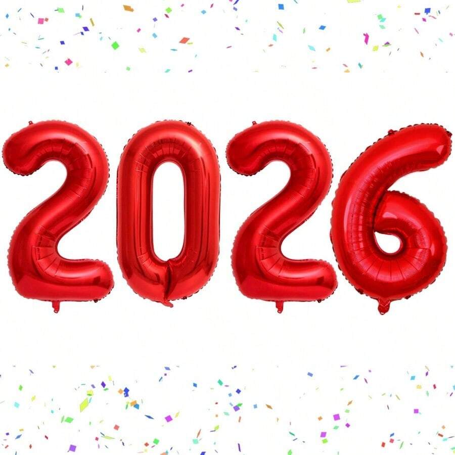 2026 Balloons 16 Inch Red 2026 Number Balloons New Years Balloon For ...