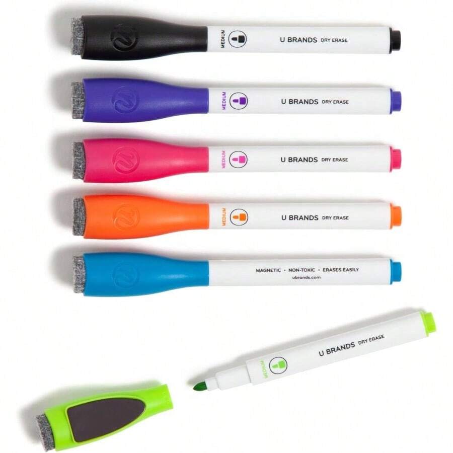 Fine Tip Dry Erase Markers With Eraser, Low Odor Whiteboard Markers ...