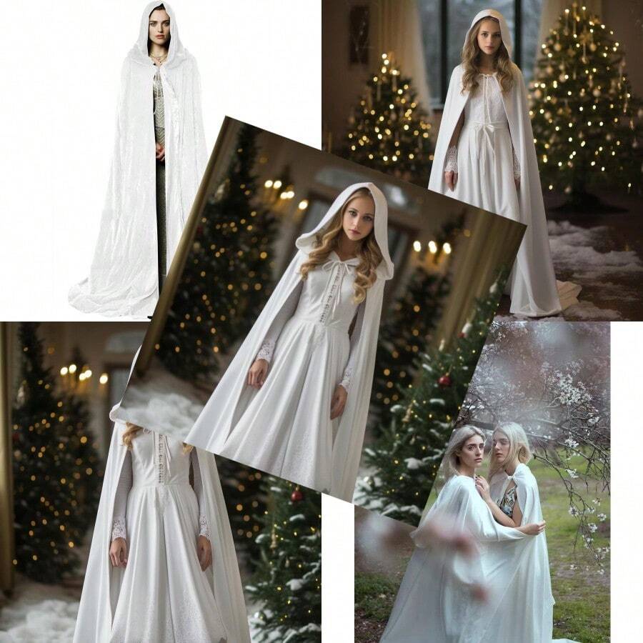 UQJE Full Length Hooded Robe Adult Cloak Riding Hood Cape Christmas ...