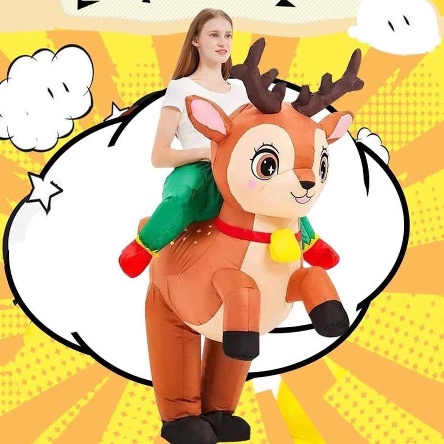 Christmas Reindeer Inflatable Costume Funny One-Piece Inflatable Outfit ...
