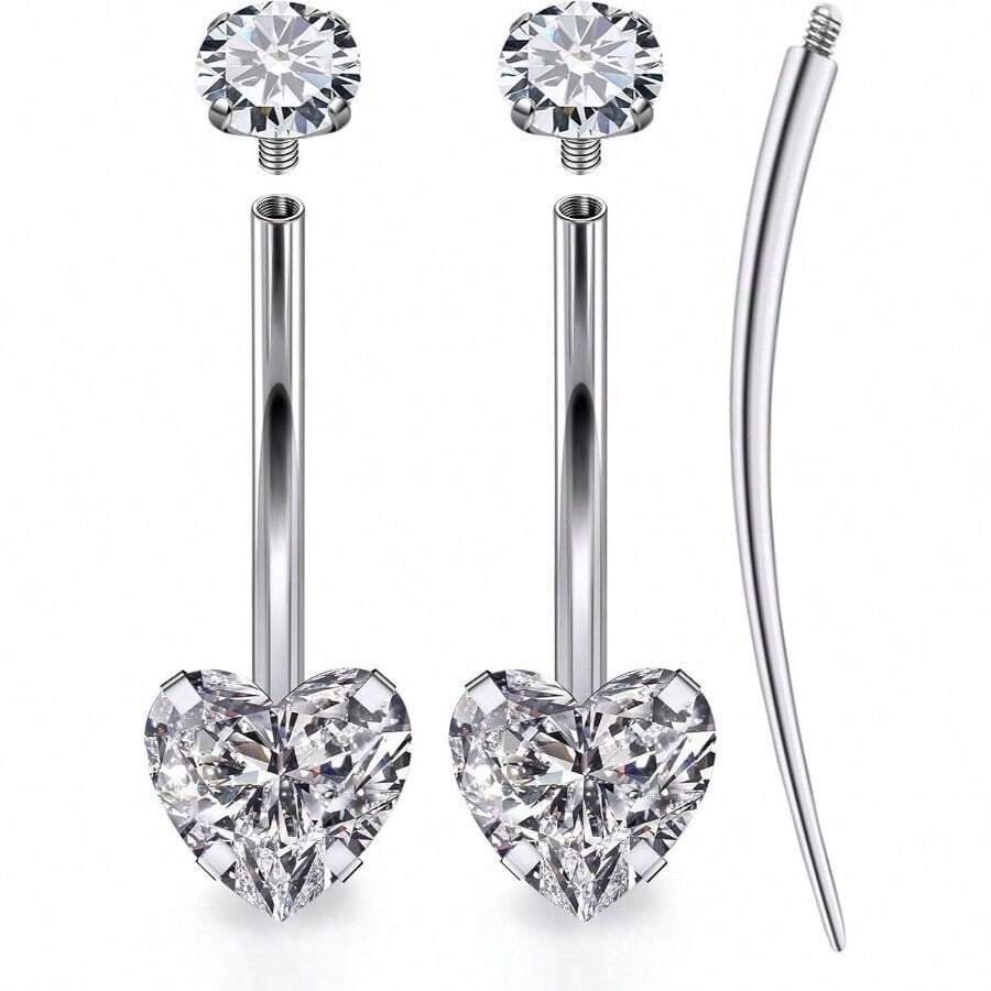 Anillo de ombligo de acero quirúrgico inoxidable hipoalergénico con ...