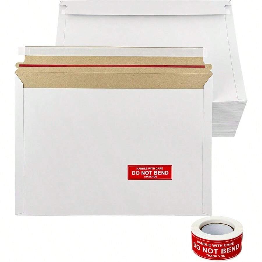 100 Pack 32.5x23.4 Cm Cardboard Envelopes Thin Photo Mailers Shipping ...