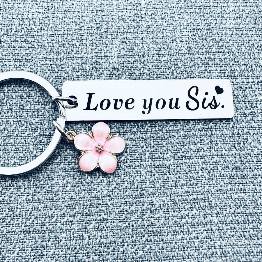 "Love You Sister" Engraved Stainless Steel Keychain – Meaningful Gift ...
