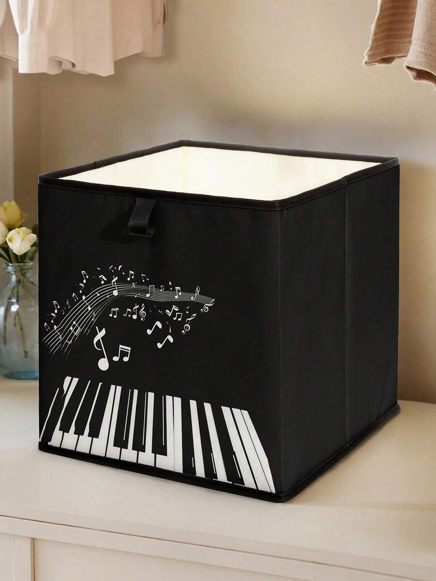 1pc Piano & Star Pattern Open Storage Box, Stackable Organizer Drawers ...