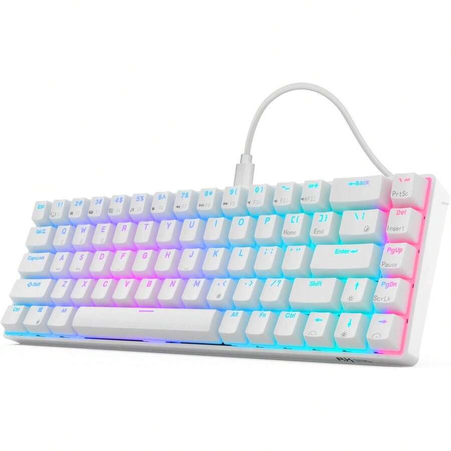 RK ROYAL KLUDGE RK68 Wired 65% Mechanical Keyboard, RGB Backlit Ultra ...
