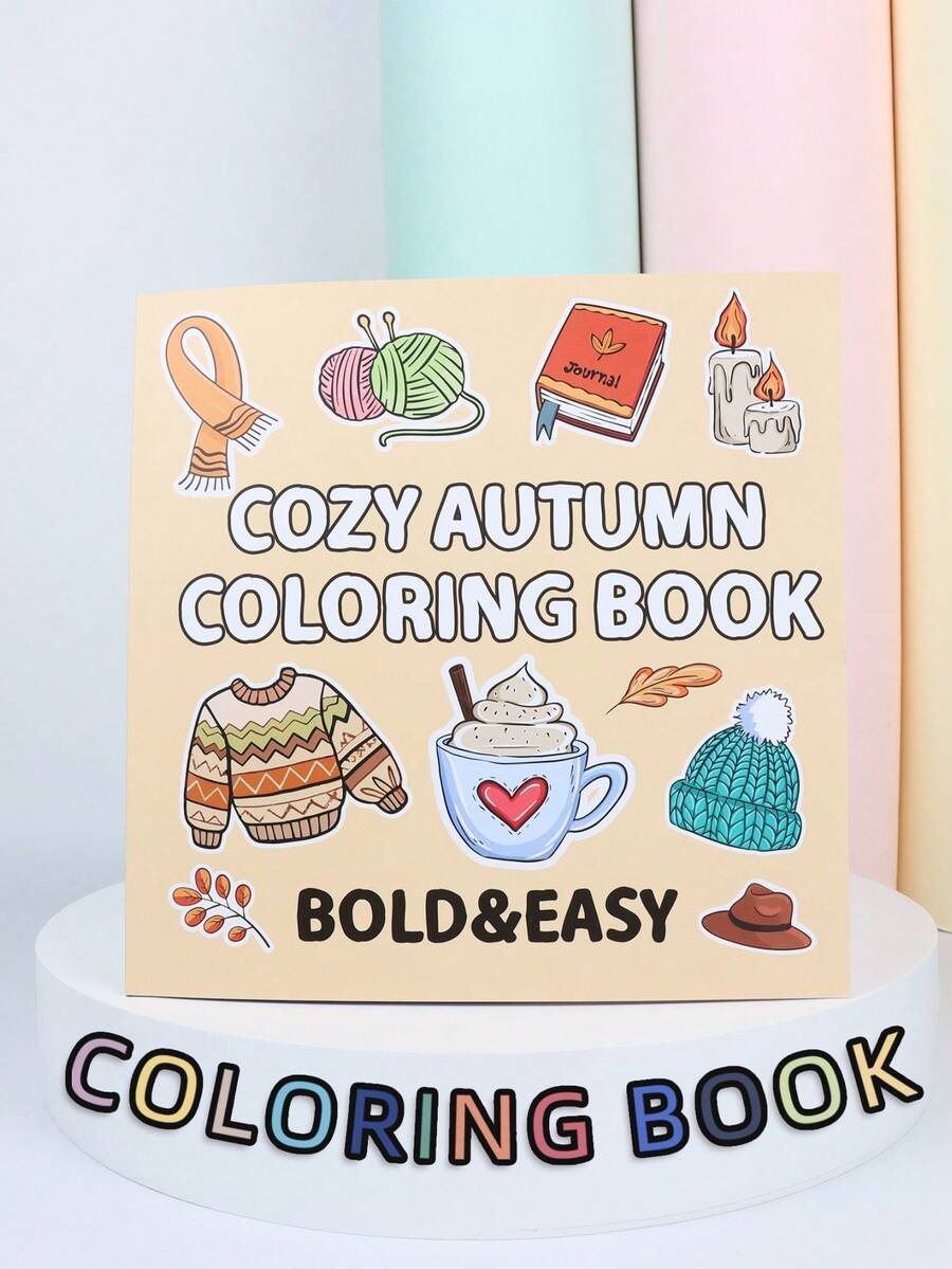 1 Piece Creative Coloring Book, 40 Pages Comfortable Autumn Cartoon ...