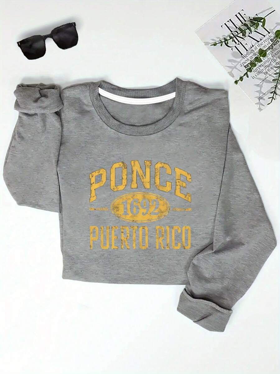 Ponce 1692 Puerto Rico Geometric Sweatshirt For Women - Casual ...