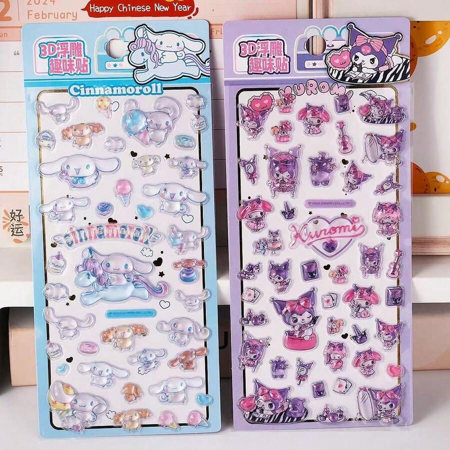 Cartoon 3D Embossed Resin Stickers, Girls' Notebooks, Phone Cases ...