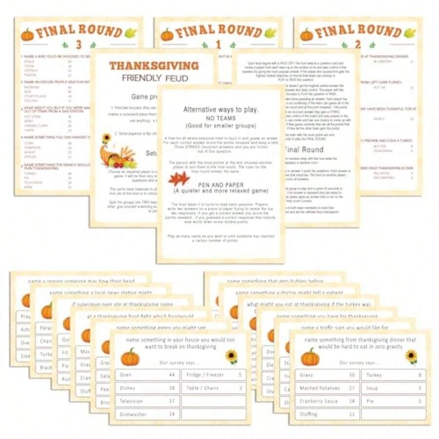Fun Thanksgiving Friendly Feud Game Family Games For Adults ...