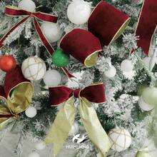 4 Inch Dark Wired Ribbon Rust Ribbon With Gold Glitter Christmas Ribbon ...