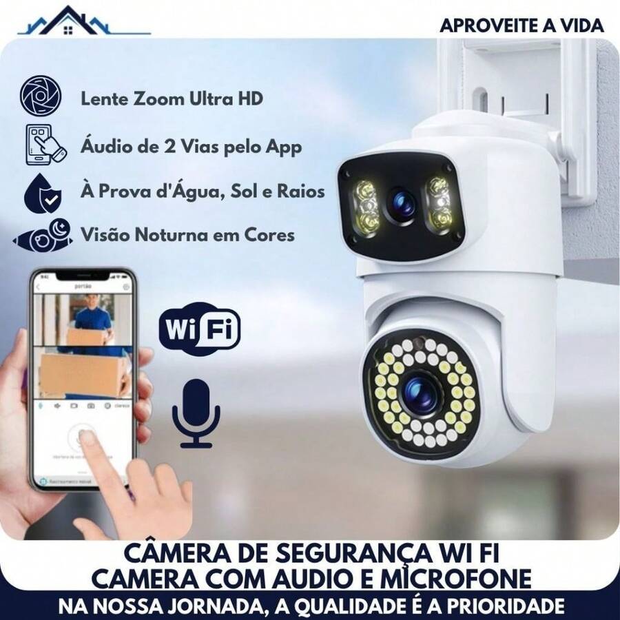Waterproof Wi-Fi Security Camera V380 Dual Lens IP66 360 Human ...