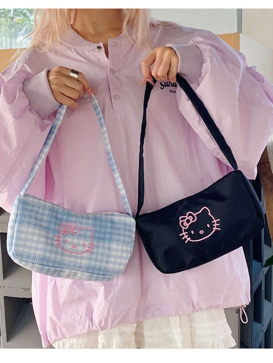 Sanrio Neue 2025 Hello Kitty Tasche, koreanische karierte Stickerei ...