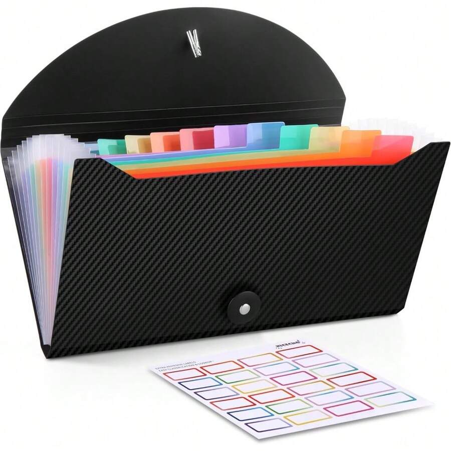 13 Pockets Small Accordion File Organizer With Labels For Receipt Cards ...