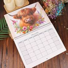 Highland Cow Calendar 2026 - Rustic Farmhouse Wall Art & Monthly ...