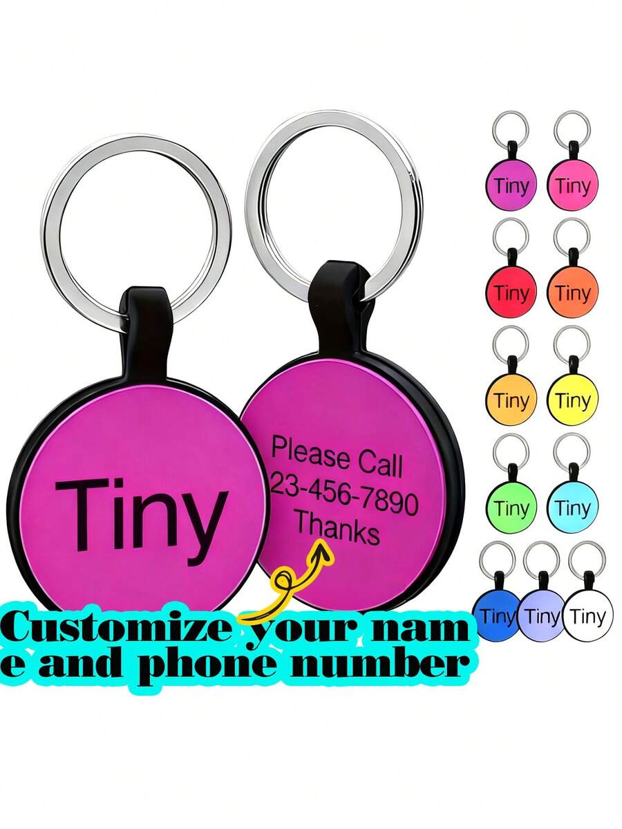Customized Double-Sided Pet ID Tag, Personalized Double-Sided Dog/Cat ...