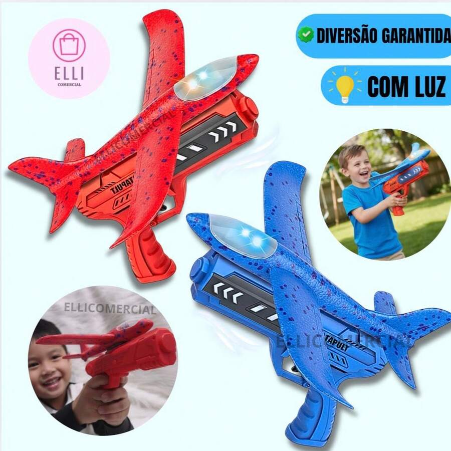 Toy Airplane Launcher For Children, Outdoor Sports Glider With Light ...