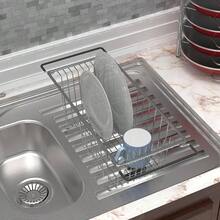 Over Sink Counter Top Stainless Steel Dish Drainer Drying Rack, | SHEIN ...