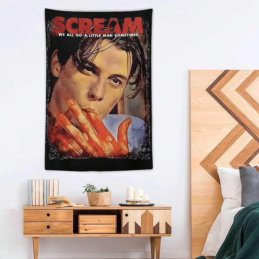 Scream Movie Tapestry - Horror Film Poster With Ghostface Iconic Mask ...