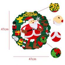 GYJ KreqiuCre Juego de corona de Navidad de fieltro DIY + Cadena de ...