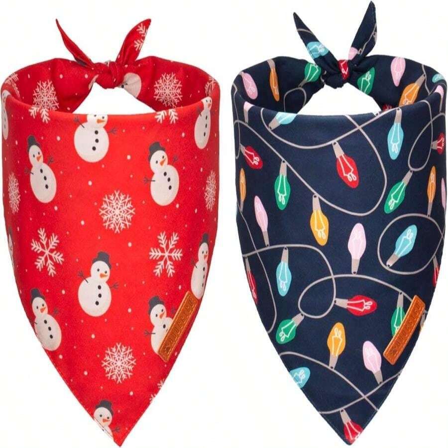 ADOGGYGO 2 Pack Halloween Dog Bandanas, Reversible Triangle Dog Scarf ...