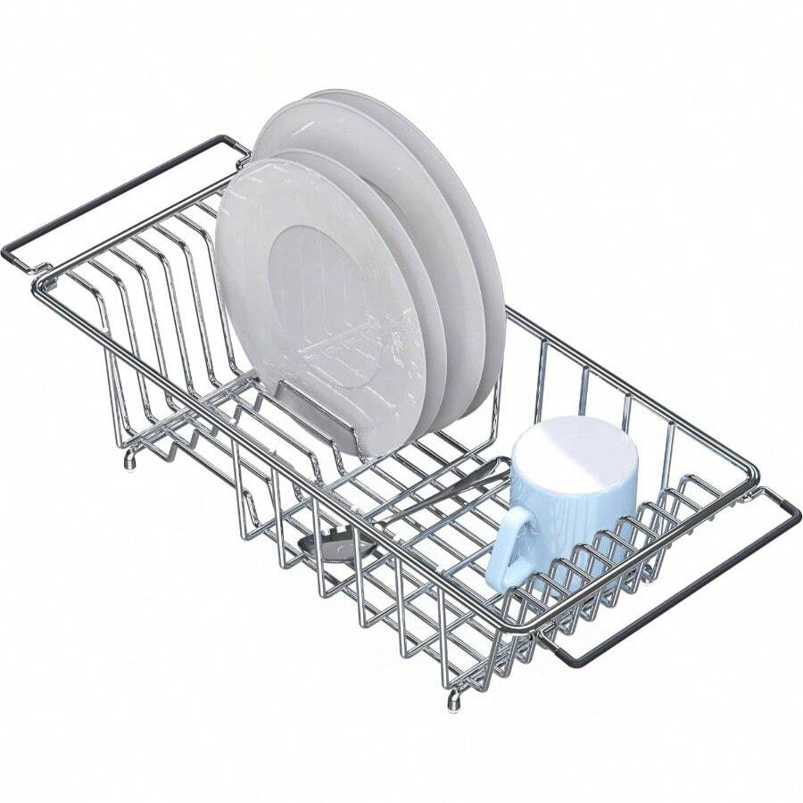 Over Sink Counter Top Stainless Steel Dish Drainer Drying Rack, | SHEIN ...