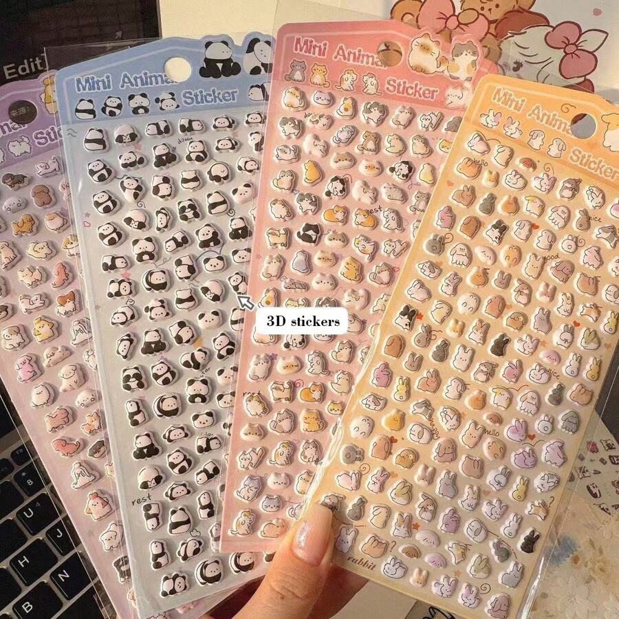 Cute Animal 3D Stickers - Pastel Color Design, Suitable For Phone Cases ...