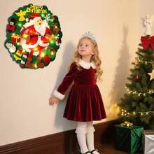 GYJ KreqiuCre Juego de corona de Navidad de fieltro DIY + Cadena de ...