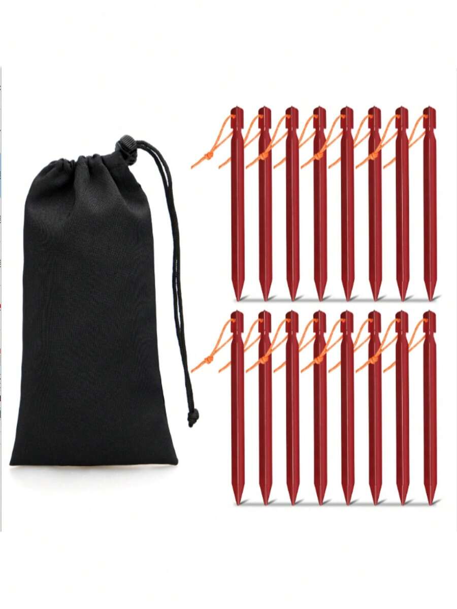 16 Pack Tent Stakes, 7075 Aluminium Tent Pegs, Heavy Duty Lightweight ...