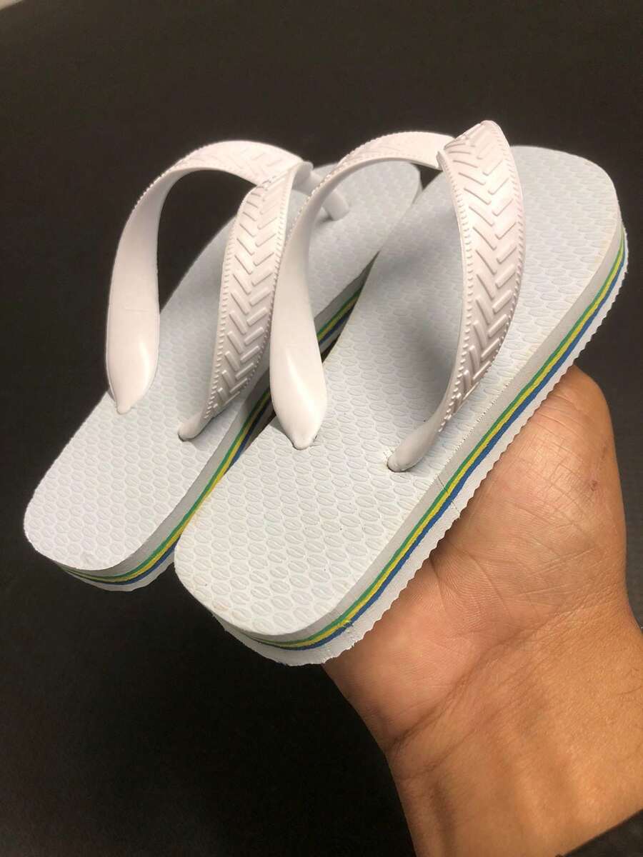 Adult And Children's Flip-Flops, White, Blue And Black Footwear, Kids ...