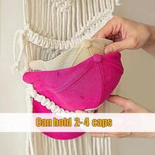 Boho Baseball Cap Hanger - 1 Pack - Macrame Hat Organizer Ball Caps ...