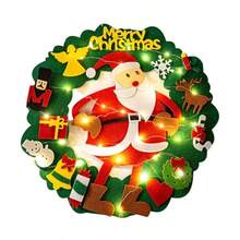 GYJ KreqiuCre Juego de corona de Navidad de fieltro DIY + Cadena de ...