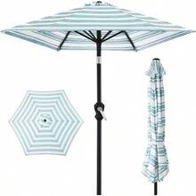 10ft Outdoor Steel Polyester Market Patio Umbrella W/Crank Easy Push ...