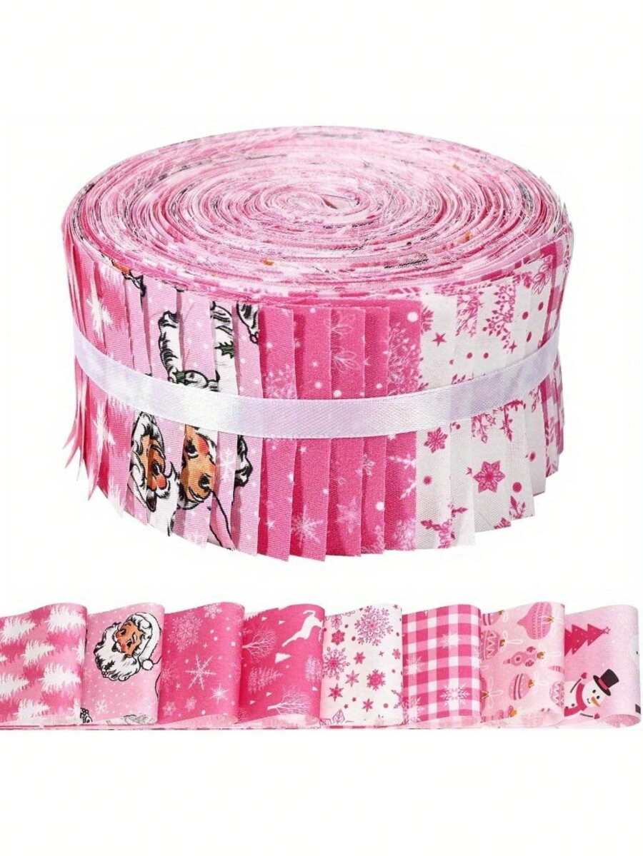 40 Pieces, 6.5*50 Cm (2.55*19.7 Inches) In Pink Series, Christmas Theme ...