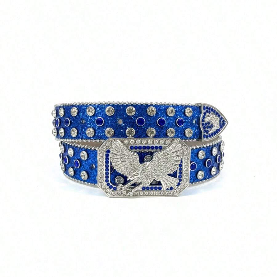 Exaggerated Luxury Men's Belt, Punk Style, Rhinestone Inlaid, Rockstar ...