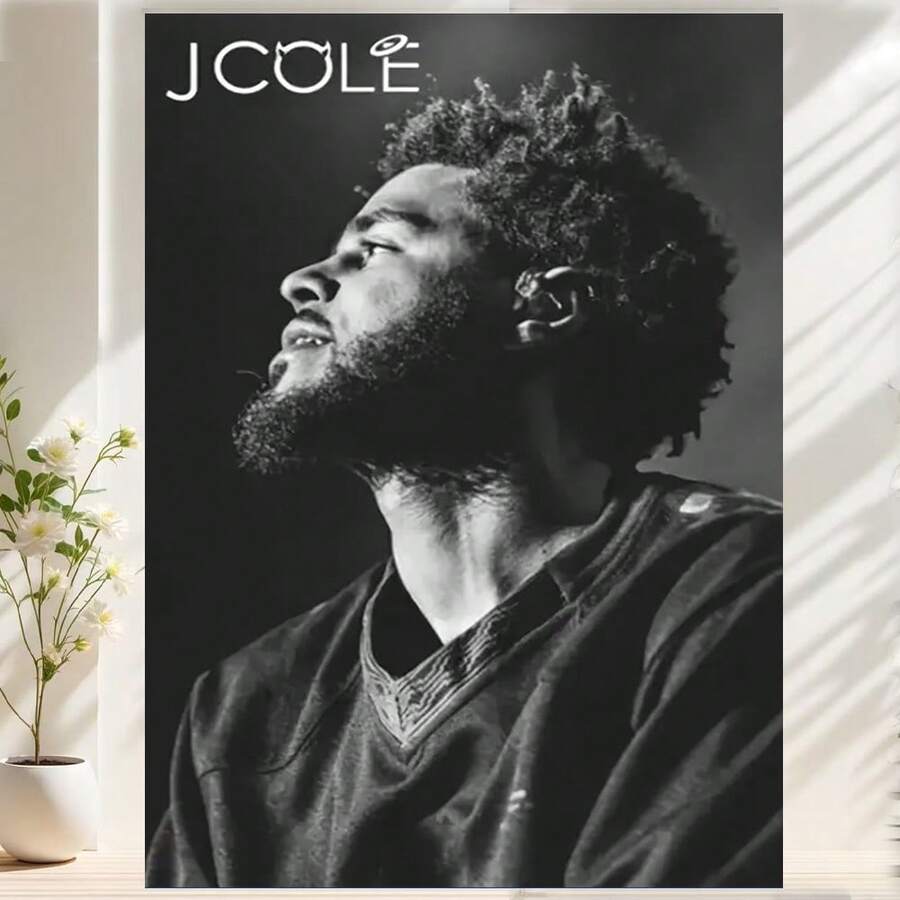 Framed 1PC JCole Hip Hop Music Poster Influential Canvas Wall Art For ...