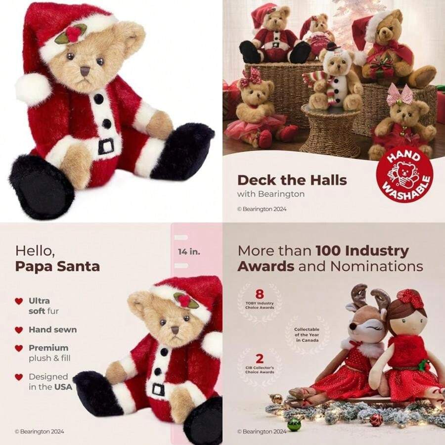 Bearington Christmas Stuffed Animals Christmas Teddy Bear Snowman Plush ...