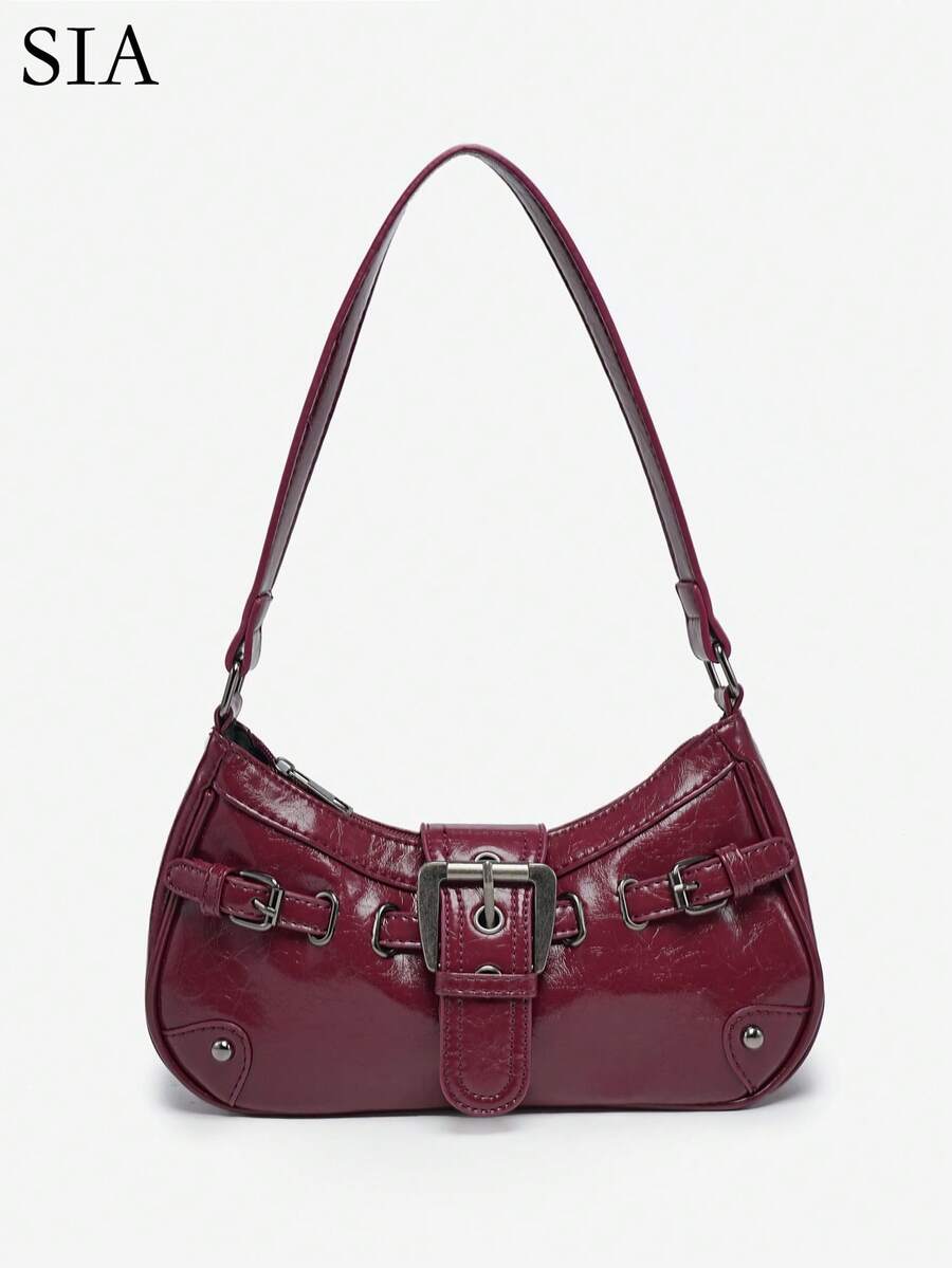 1pc Women's Vintage Melade Angola Red Distressed Soft Leather ...