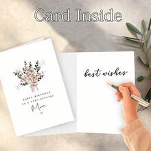 1pc Floral Birthday Card For Mom With Envelope - "Happy Birthday To A ...