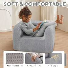 SUN YEE Kid Sofa Play Couch With Pillow High Back Toddler Chair Sofa ...