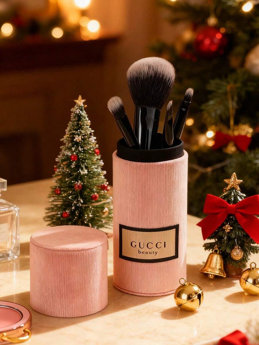 Gucci 4pcs Pink Makeup Brush Set Professional Soft Bristles, For ...
