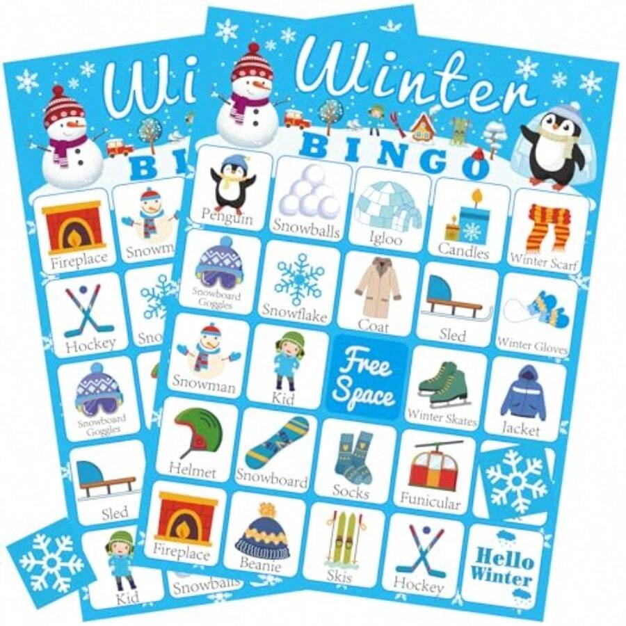Christmas Party Games And ActivitiesWinter Bingo Snowman Bingo With 24 ...