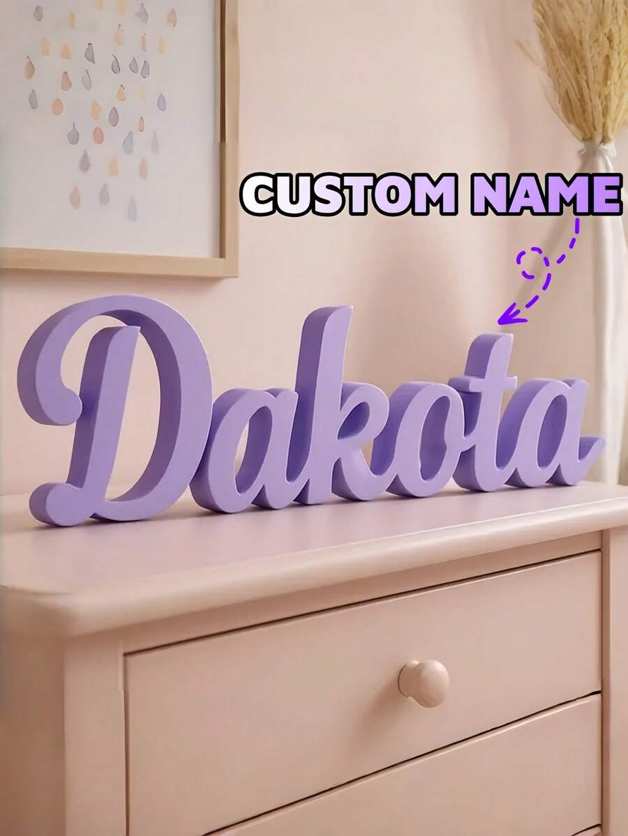1Pc Custom 3D Printed Name Sign - Personalize With Your Name, Stylish ...