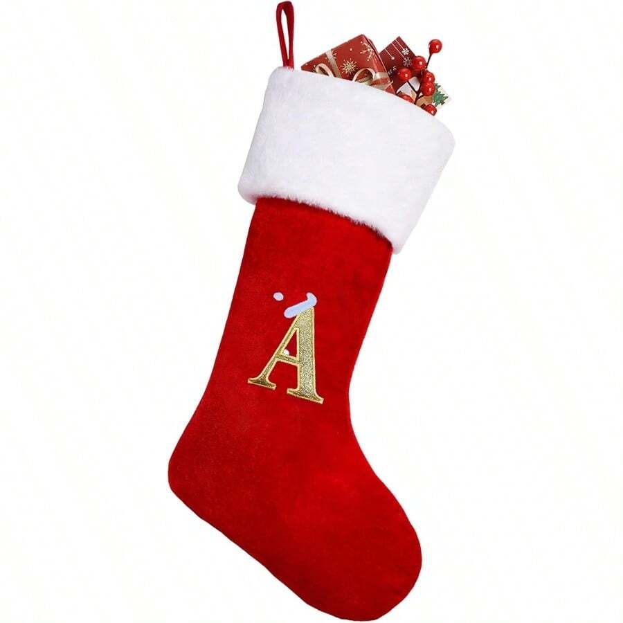 20 Inches Monogrammed Christmas Stockings - Super Soft Plush Cuff ...