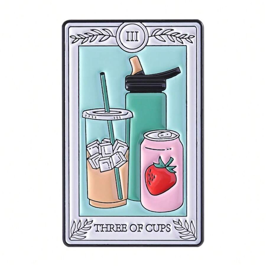 Hot - Personalized Tarot Card Square Brooch Collar Pin Creative Fun ...