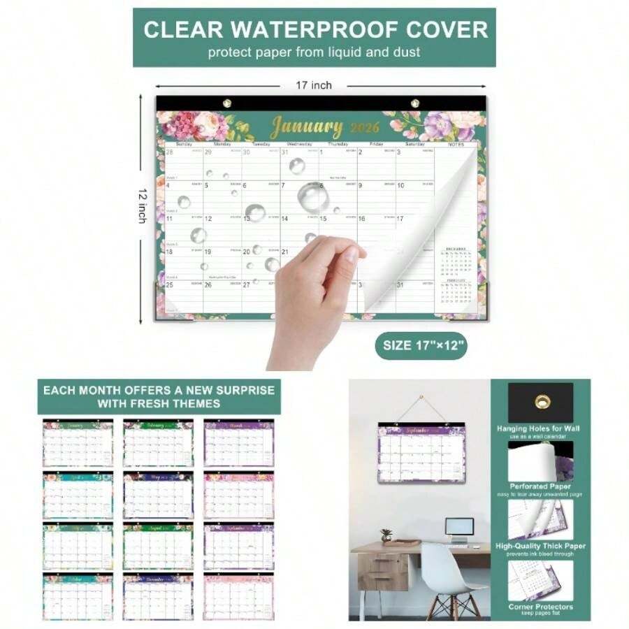 Desk Calendar 2026 - 2027, 18 - Month School Year Calendar 2026 - 2027 ...